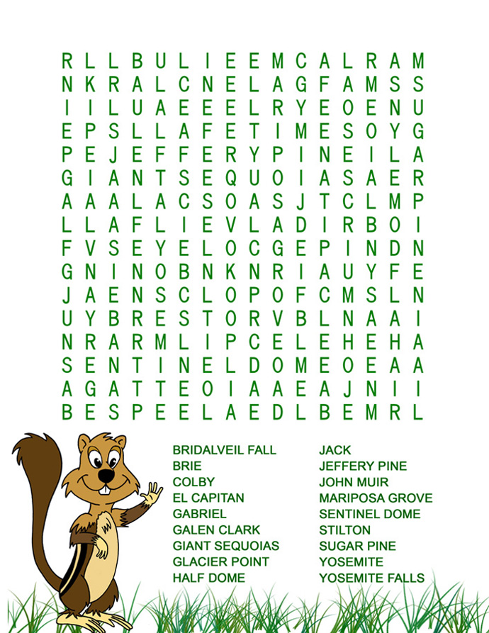 WordsearchColor | Discover Yosemite - Yosemite National Park Tours